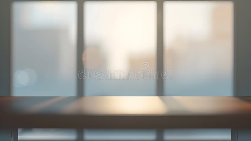 Generative AI Blurred Window Background with Table Business Concept ...