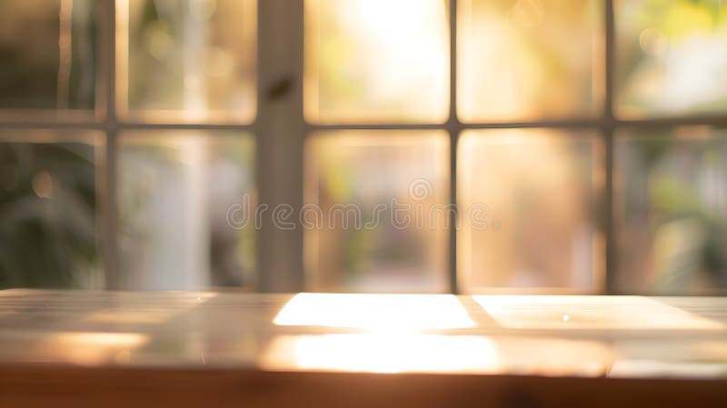 Generative AI Blurred Window Background with Table Business Concept ...