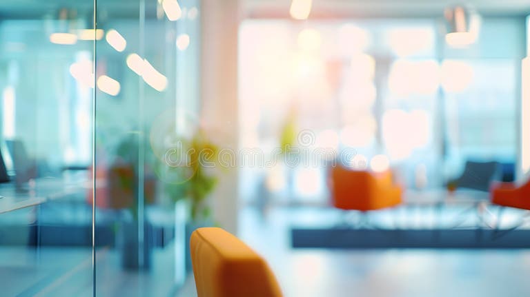 Generative AI Blurring the Background in a Modern Office Interior ...