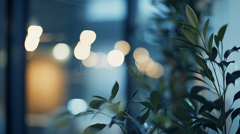 Generative AI Blurring the Background in a Modern Office Interior ...