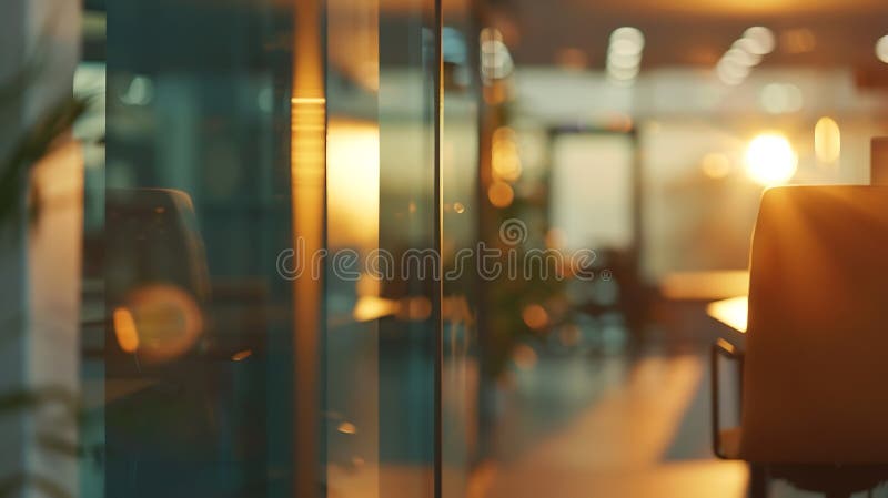 Generative AI Blurring the Background in a Modern Office Interior ...