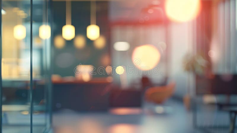 Generative AI Blurring the Background in a Modern Office Interior ...