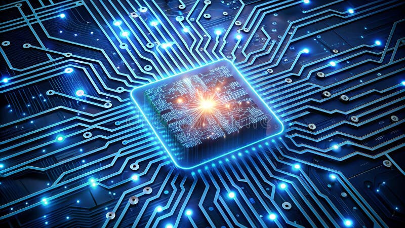 Artificial Intelligence. Microchip Connections, Electric Pulses and ...