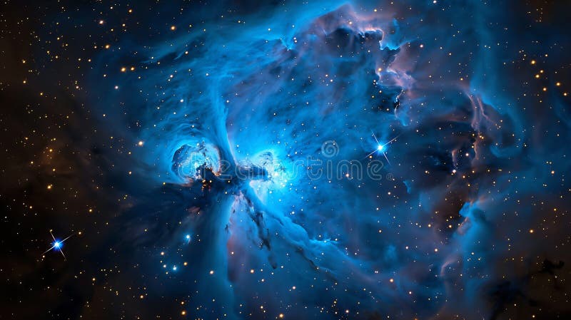 Generative AI Bright Blue Space Nebula Elements of this Image High ...
