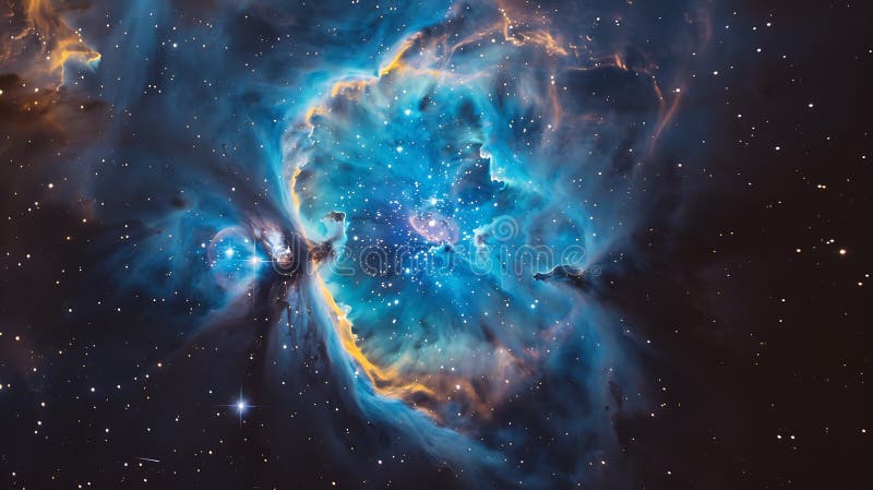 Generative AI Bright Blue Space Nebula Elements of this Image High ...