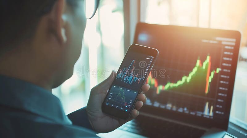 Business_man_trader_investor_analyst_using_mobile_1 Stock Photo - Image ...