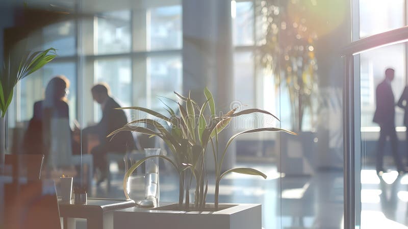 Generative AI Business People at Work in a Busy Luxury Office Space ...