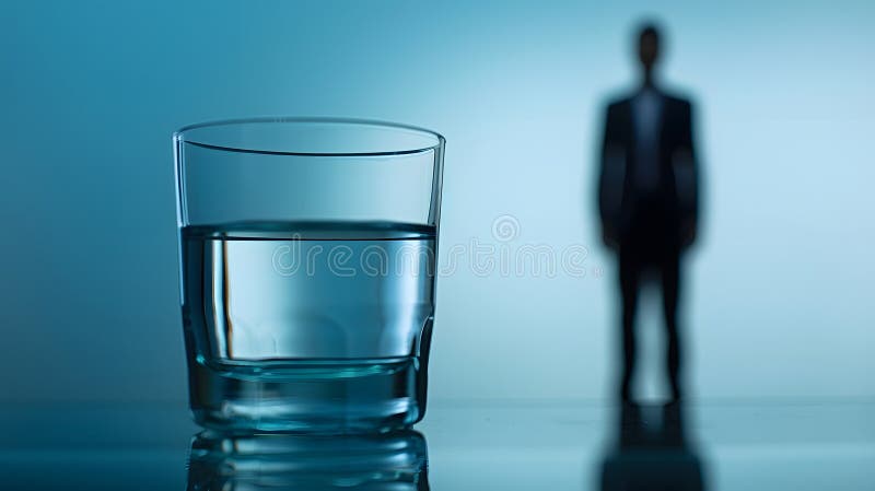 Generative AI Businessman in Half Empty Half Full Glass Concept ...