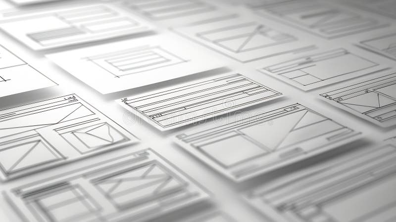 Generative AI BW Website Design Wireframe Examples of Web and Mobile ...