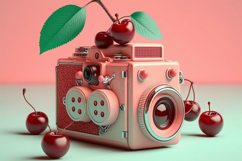 Generative Ai Camera Created from Fruit Stock Illustration ...