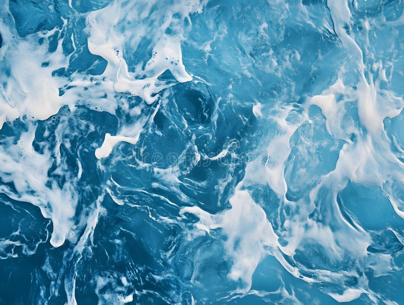 Generative AI Captivating Ocean Waves in Dynamic Blue and White ...