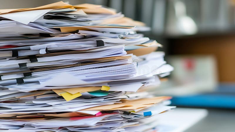Generative AI Chaotic Pile of Documents and Papers Displaying an ...