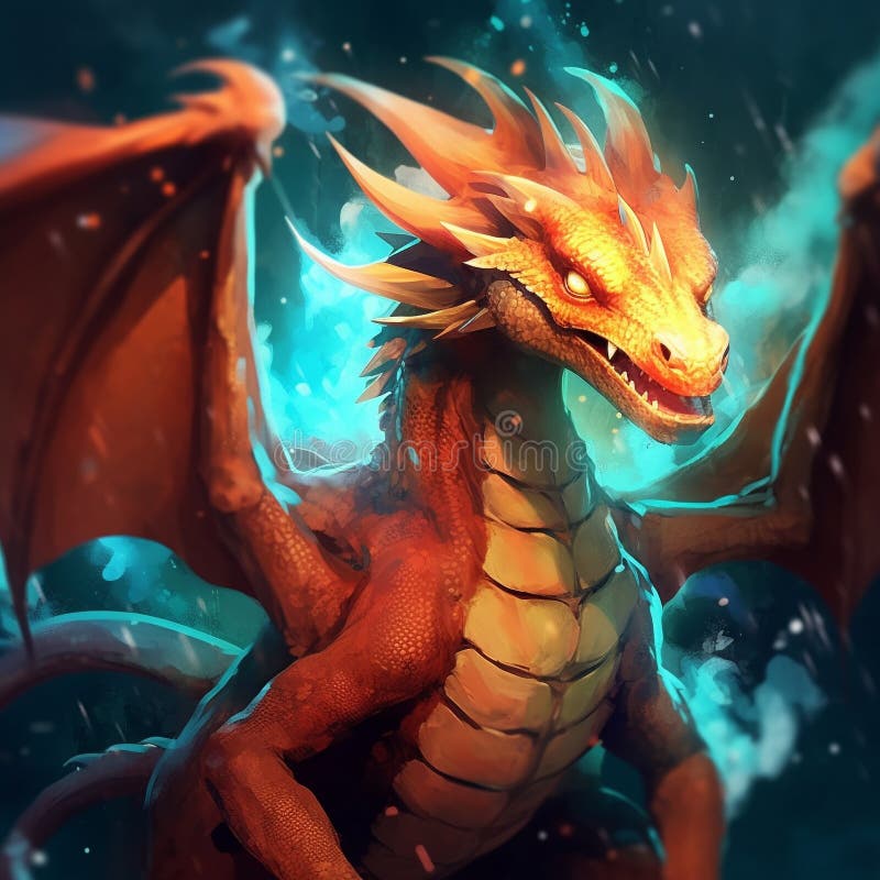 Generative Ai. Charizard Pokemon Illustration Stock Illustration ...