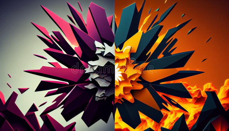 Generative AI, Chroma Clash: Bold Abstract Background with Vibrant Dual ...