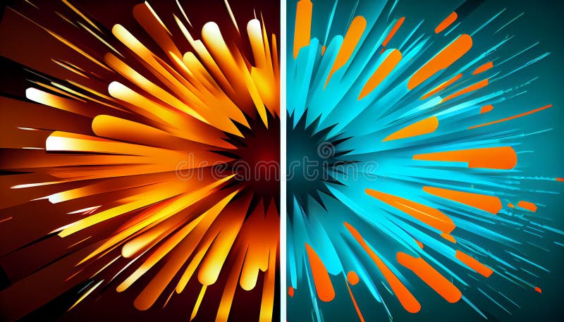 Generative AI, Chroma Clash: Bold Abstract Background with Vibrant Dual ...