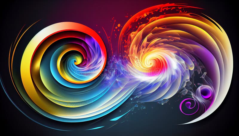 Generative AI, Chromatic Fusion: Abstract Background with Two Lively ...