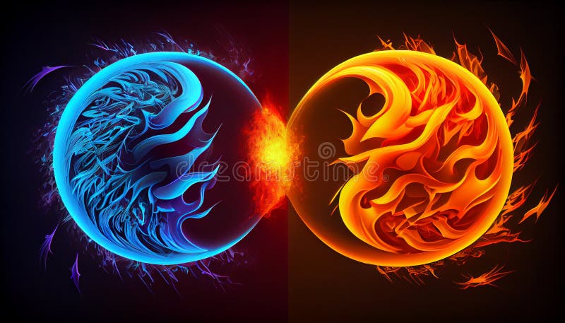 Generative AI, Chromatic Fusion: Abstract Background with Two Lively ...