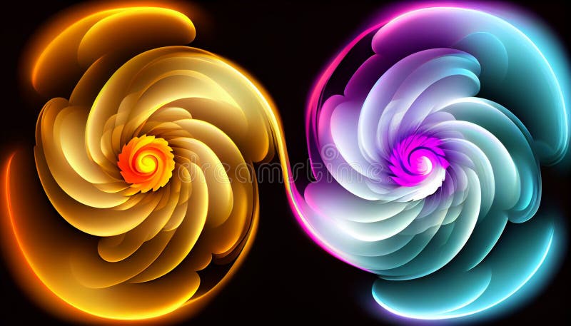 Generative AI, Chromatic Fusion: Abstract Background with Two Lively ...