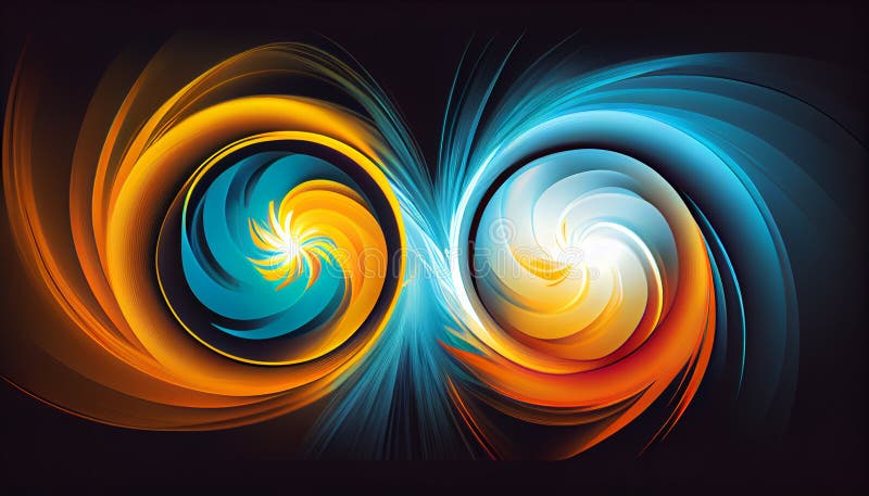 Generative AI, Chromatic Fusion: Abstract Background with Two Lively ...