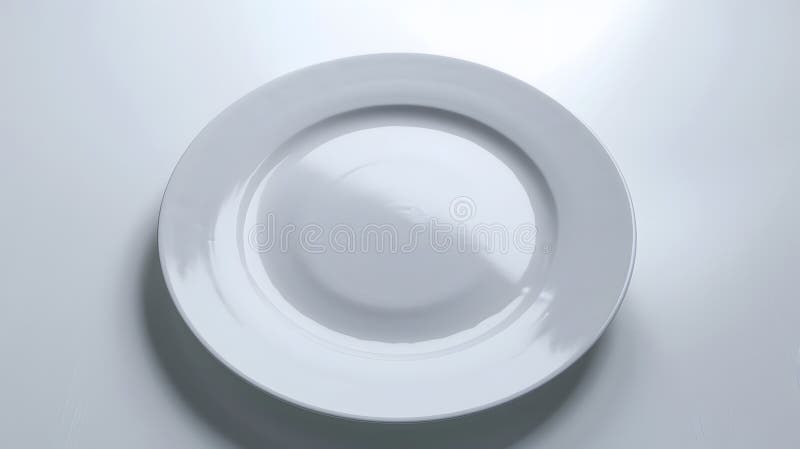 Generative AI Clean Empty Ceramic Plate Isolated on White Business ...