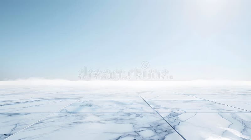 Generative AI Clear Blue Sky and Empty Marble Floor Business Concept ...