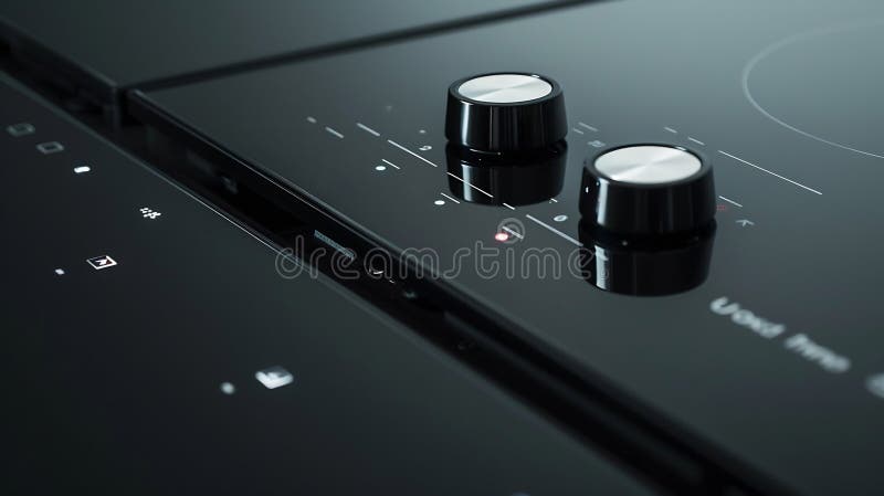 Generative AI Close Up of Control Panel with Buttons on Black ...