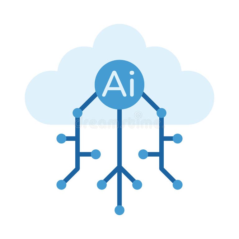 Generative AI Cloud Computing Stock Illustration - Illustration of efficiency, digital: 364504312