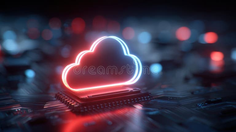 Generative AI Cloud Computing Technology Digital Data Storage and Network Connection with ...