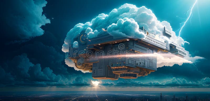 Illustration Concept of Cloud Computing Service Future Data Storage ...