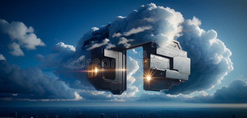 Illustration Concept of Cloud Computing Service Future Data Storage ...
