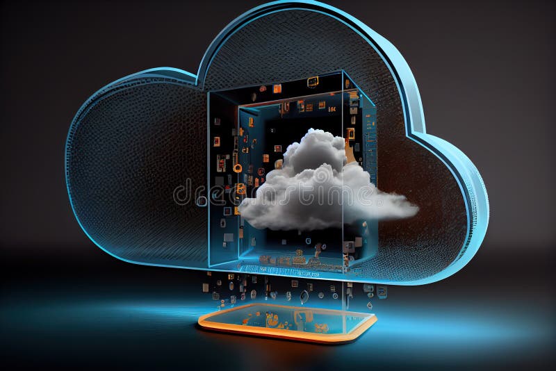 Generative AI: Cloud Technology Concept. Data Center Concept Stock ...