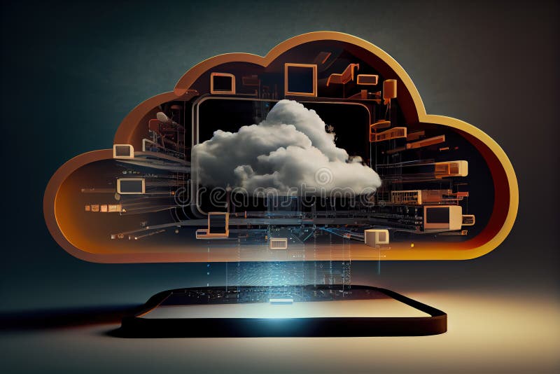 Generative AI: Cloud Technology Concept. Data Center Concept Stock ...