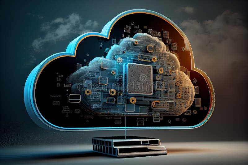 Generative AI: Cloud Technology Concept. Data Center Concept Stock ...