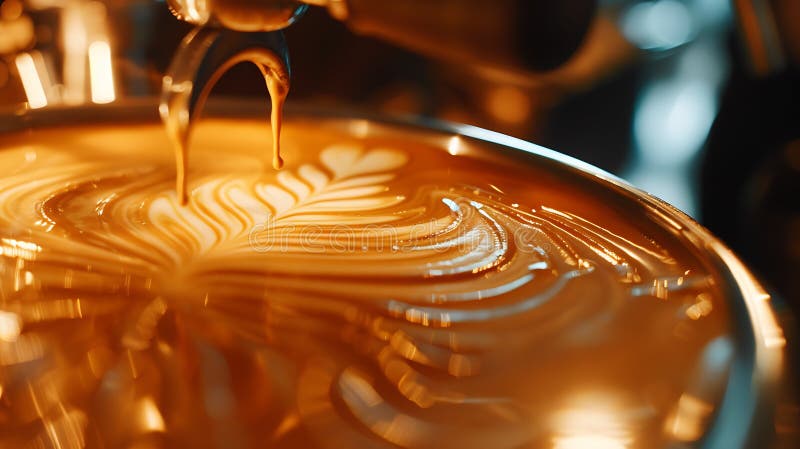 Generative AI Coffee Latte Art Business Concept. Stock Image - Image of ...