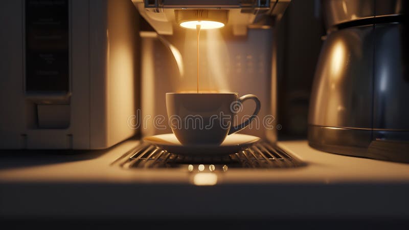 Generative AI Coffee Machine Making a Cup Business Concept. Stock Image ...