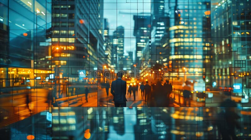 Generative AI Collage Visual of Various Business Scenes Wide Angle ...