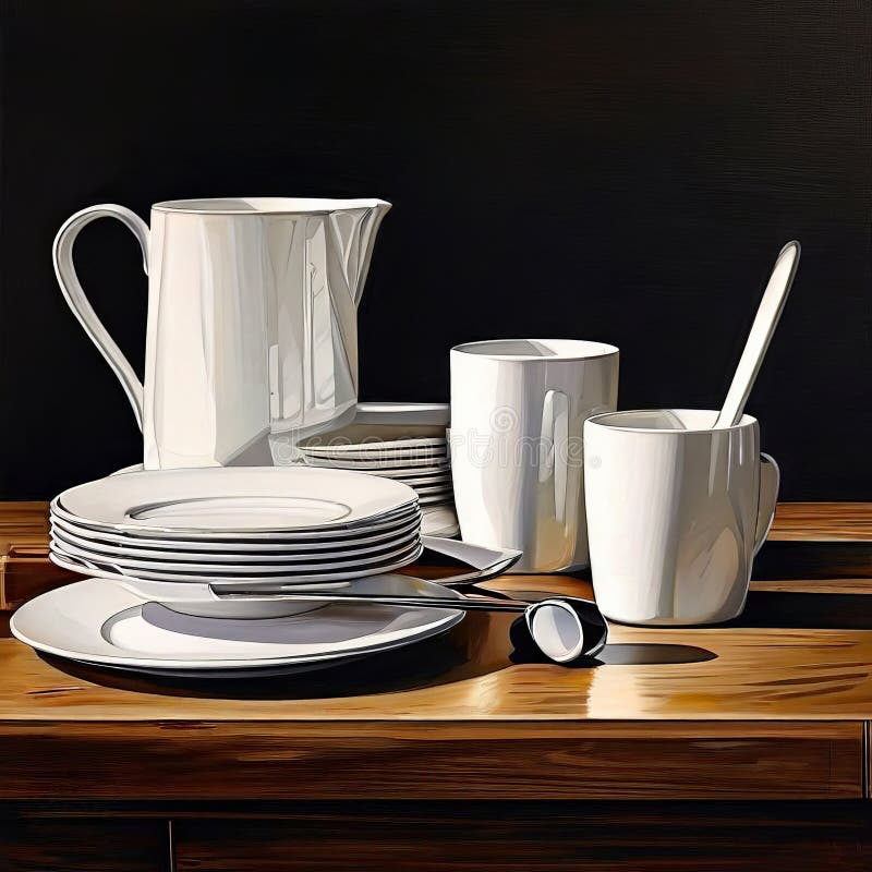 The Generative AI, Collection of Cups in Front View Editorial Image ...