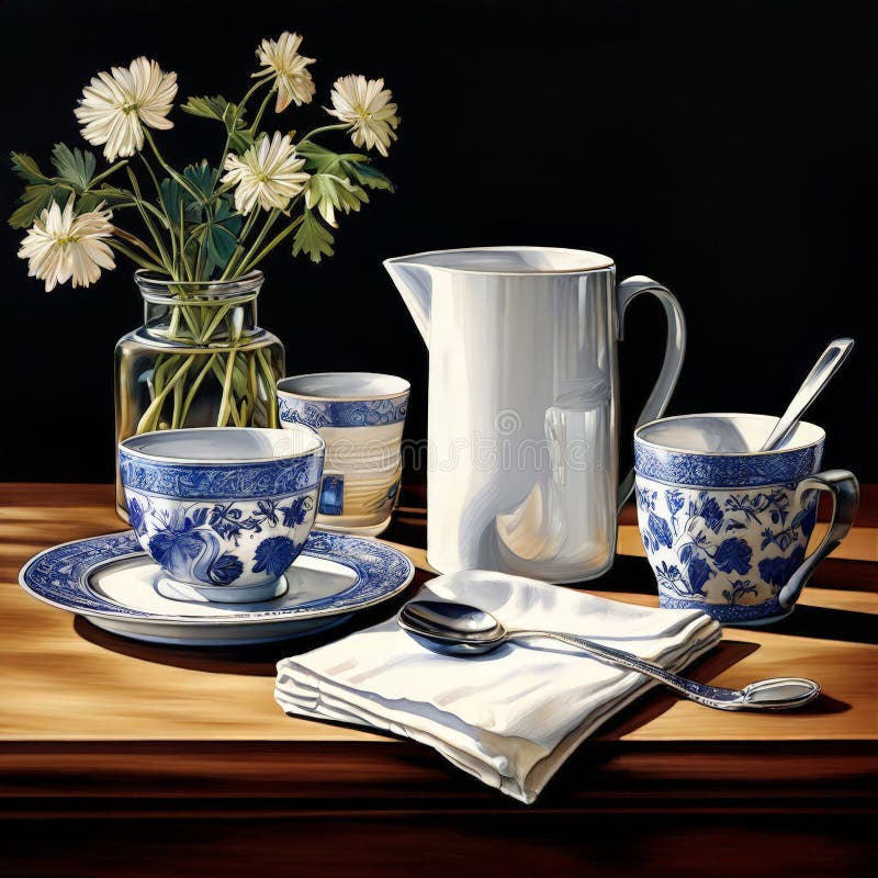 The Generative AI, Collection of Cups in Front View Editorial Stock ...