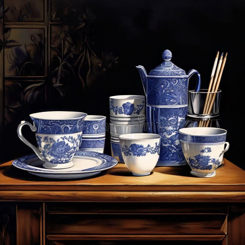 The Generative AI, Collection of Cups in Front View Editorial ...