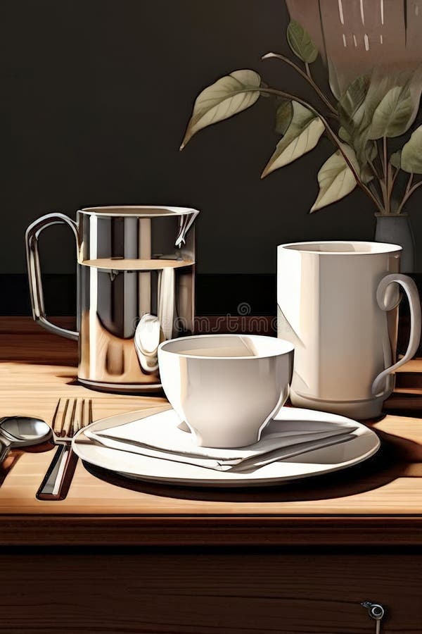 The Generative AI, Collection of Cups in Front View Editorial Photo ...