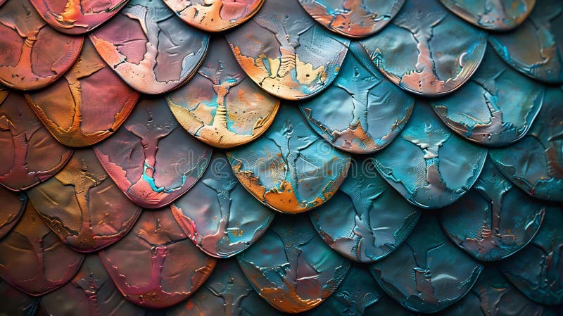 Generative AI Color Fish Scale Abstract Pattern Background Mermaid ...