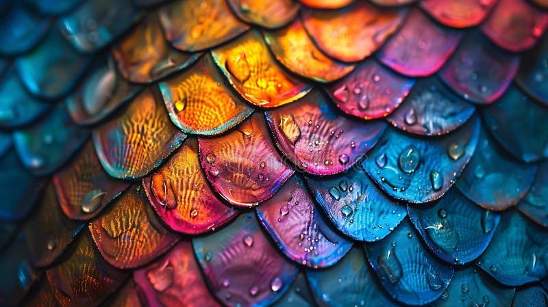 Generative AI Color Fish Scale Abstract Pattern Background Mermaid ...