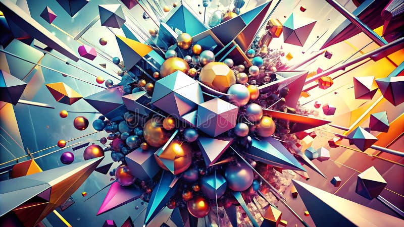 The Image is a 3D Illustration Depicting a Chaotic Arrangement of ...