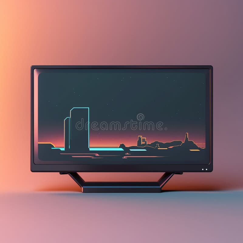 Generative AI Computer Monitor Display and- Stock Illustration - Illustration of generative ...