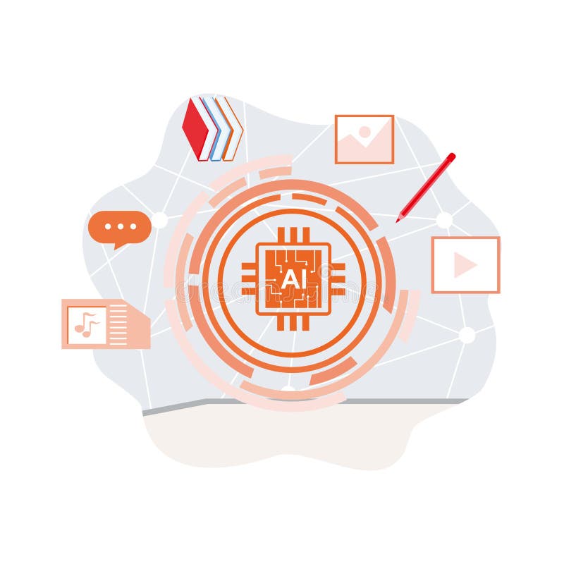 Generative AI Concept, Artificial Intelligence Content Generator Stock Vector - Illustration of ...