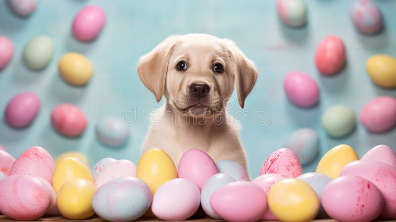 Generative AI Concept of Catholic Easter and Pets. a Charming Labrador ...