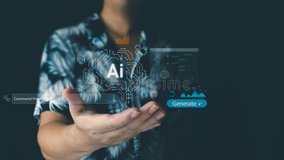 Holographic Ai Generate Interface Stock Illustrations – 443 Holographic ...