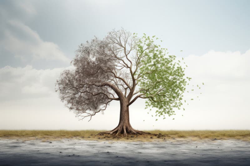 Generative AI. the Concept Problem of Global Warming. Pic Showing ...