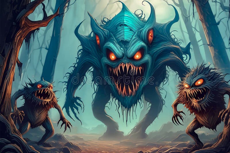 Generative AI Conceptual Illustration of a Scary Monsters Stock ...
