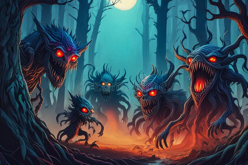 Generative AI Conceptual Illustration of a Scary Monsters Stock ...